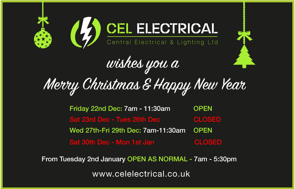 2017 Christmas & New Year opening times at CEL - CEL ELECTRICAL ...