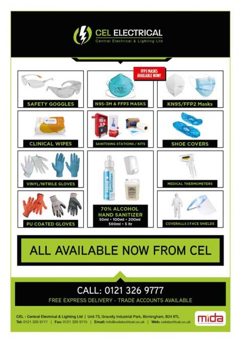 PPE equipment now available at CEL Electrical Birmingham