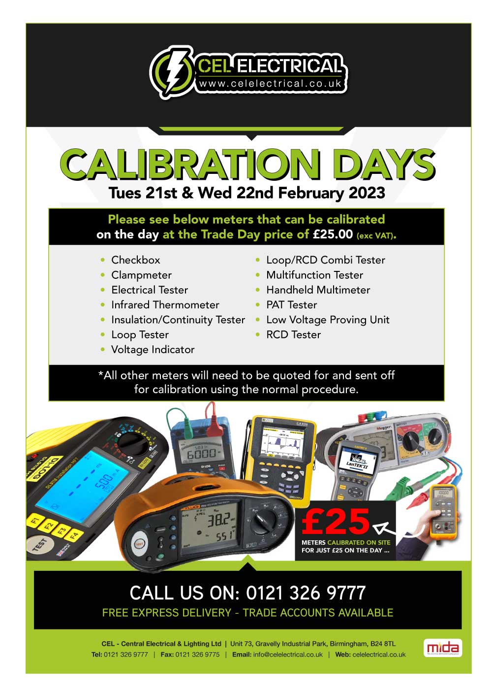 CEL Electrical Calibration Days 2023 - CEL ELECTRICAL - Birmingham